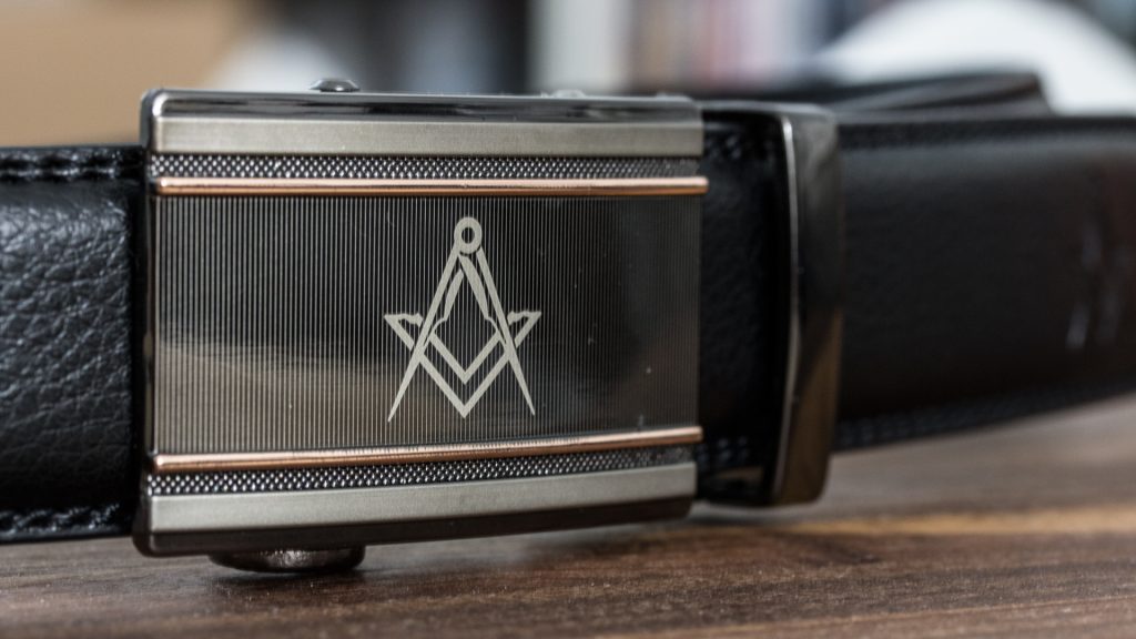 Masonic No Hole Leather Ratchet Belt - Masons on the Level